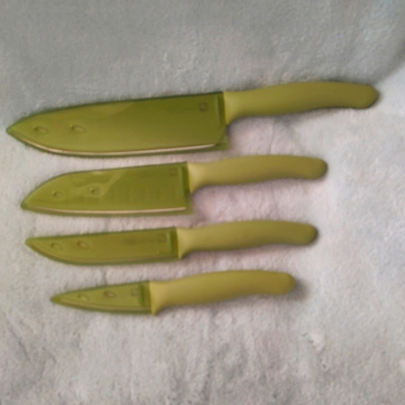 The Pampered Chef | Kitchen | Set Of 4 Pampered Chef Coated Knife Set ...